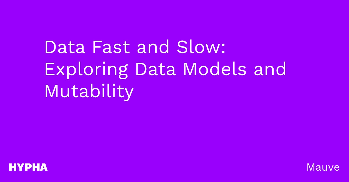 Dripline: Data Fast and Slow: Exploring Data Models and Mutability ...